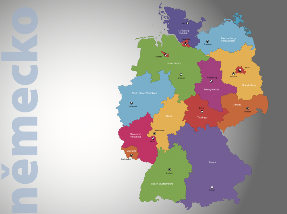Nástenná mapa Nemecka :: Barevná škola